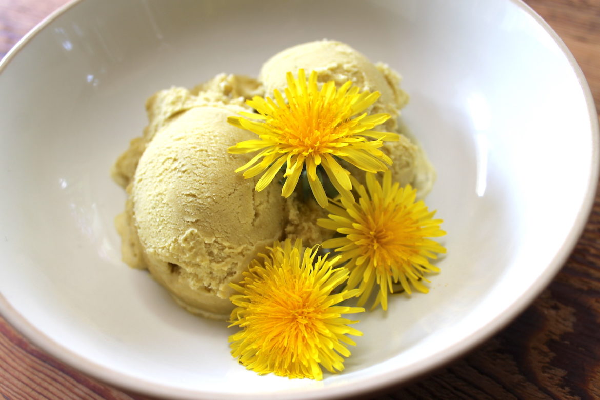 Simple Homemade Dandelion Ice Cream - From Scratch Farmstead