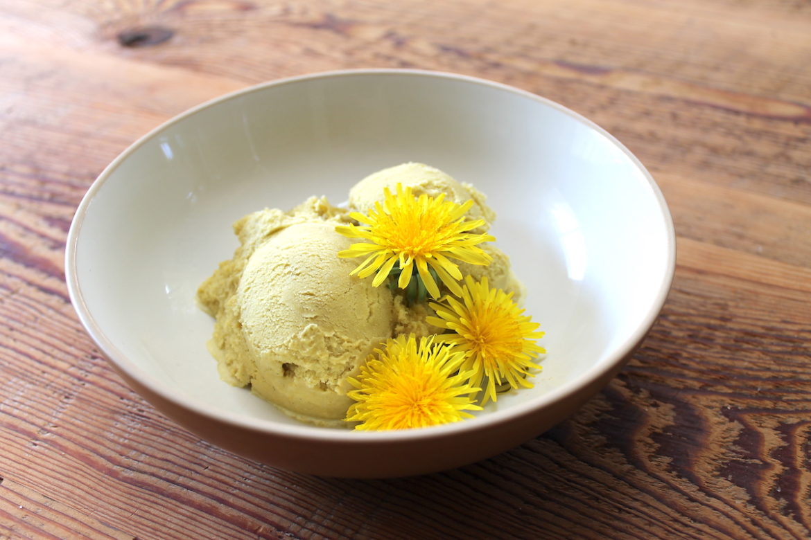 Simple Homemade Dandelion Ice Cream - From Scratch Farmstead