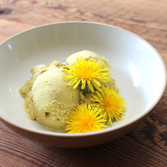 Simple Homemade Dandelion Ice Cream - From Scratch Farmstead