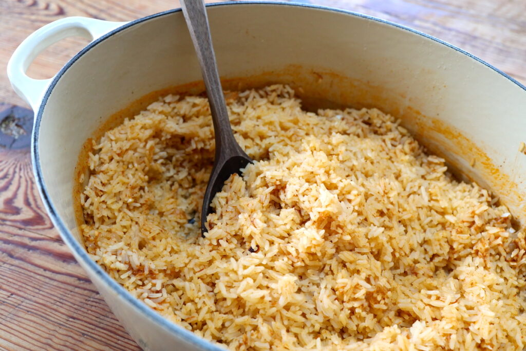 Easy Dutch Oven Spanish Rice (Instant Pot Option) - From Scratch Farmstead