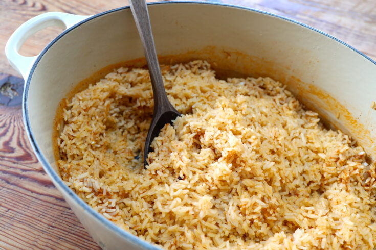 Easy Dutch Oven Spanish Rice (Instant Pot Option) - From Scratch Farmstead