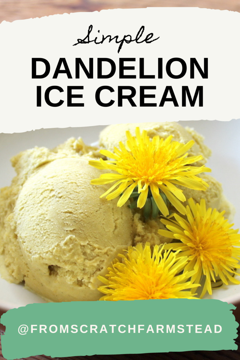Simple Homemade Dandelion Ice Cream - From Scratch Farmstead